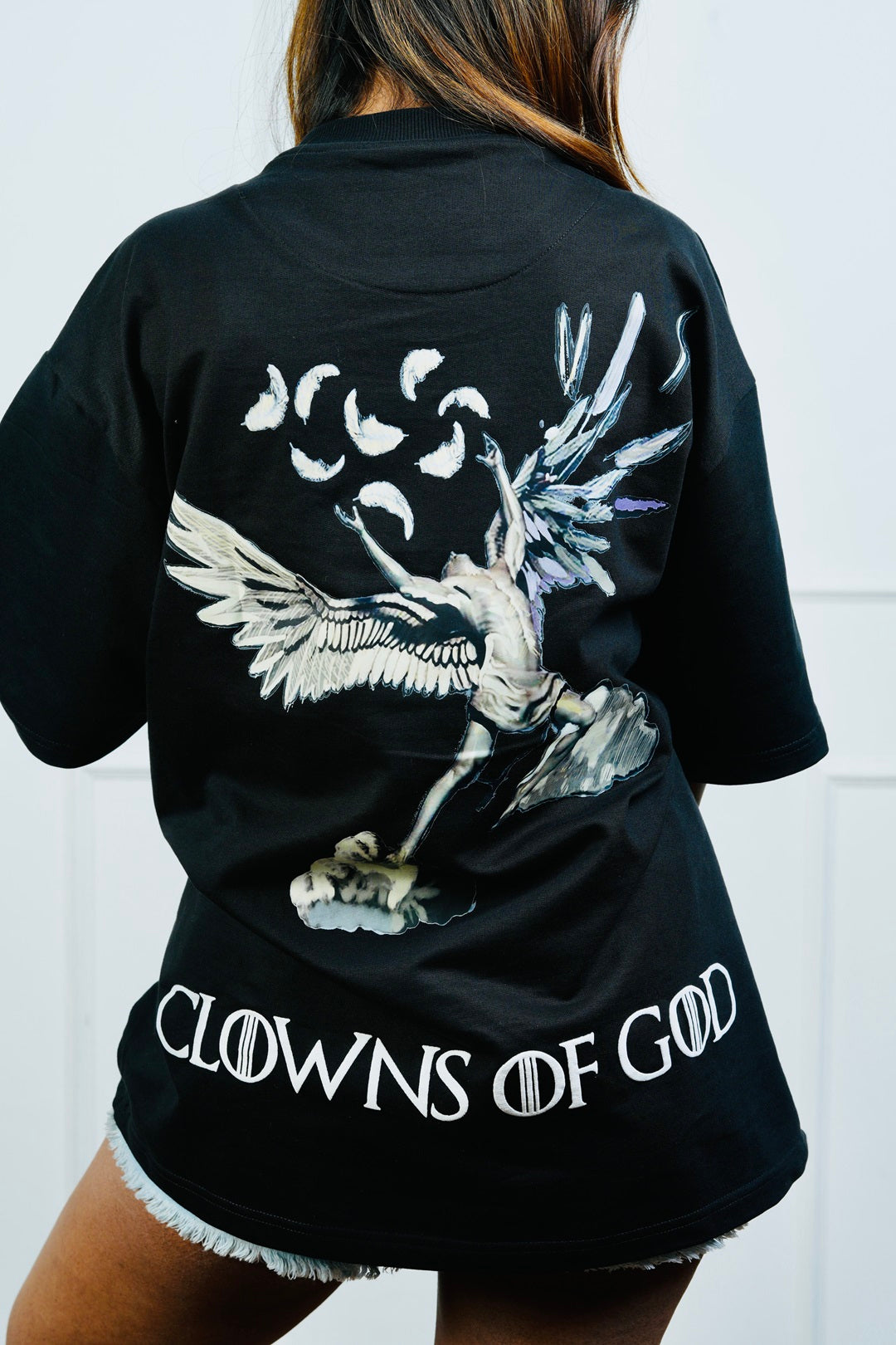 Black Unisex T-Shirt – Whispers of the Divine – CLOWNS OF GOD